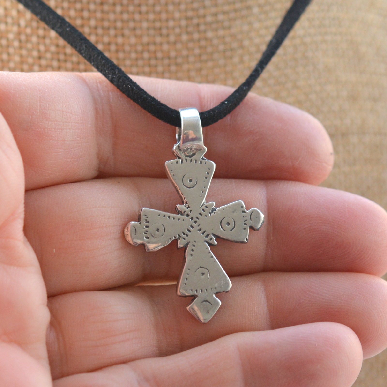 Ethiopian Cross Necklace Sterling Silver Ethiopian Cross - Etsy