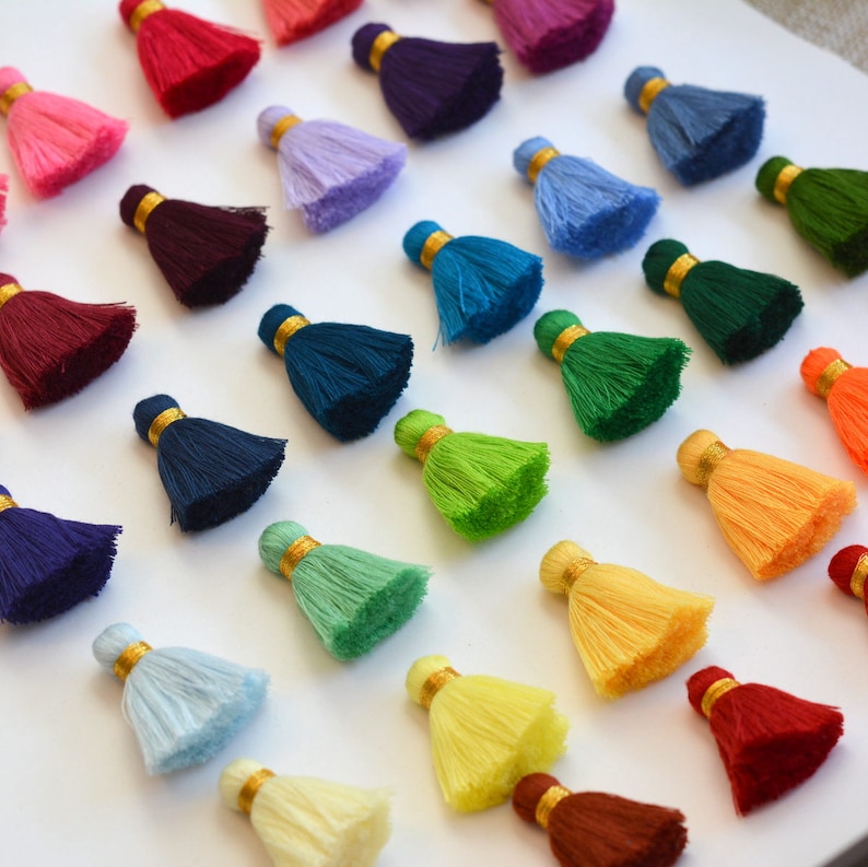 Gold Mini Tassels Small Tassels Gold Binding Large Tassels - Etsy