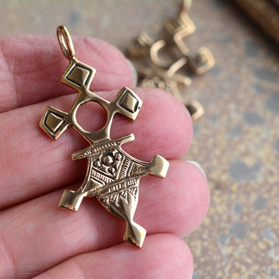 Tuareg Cross, Large Natural Bronze Tuareg Pendant, African Cross ...