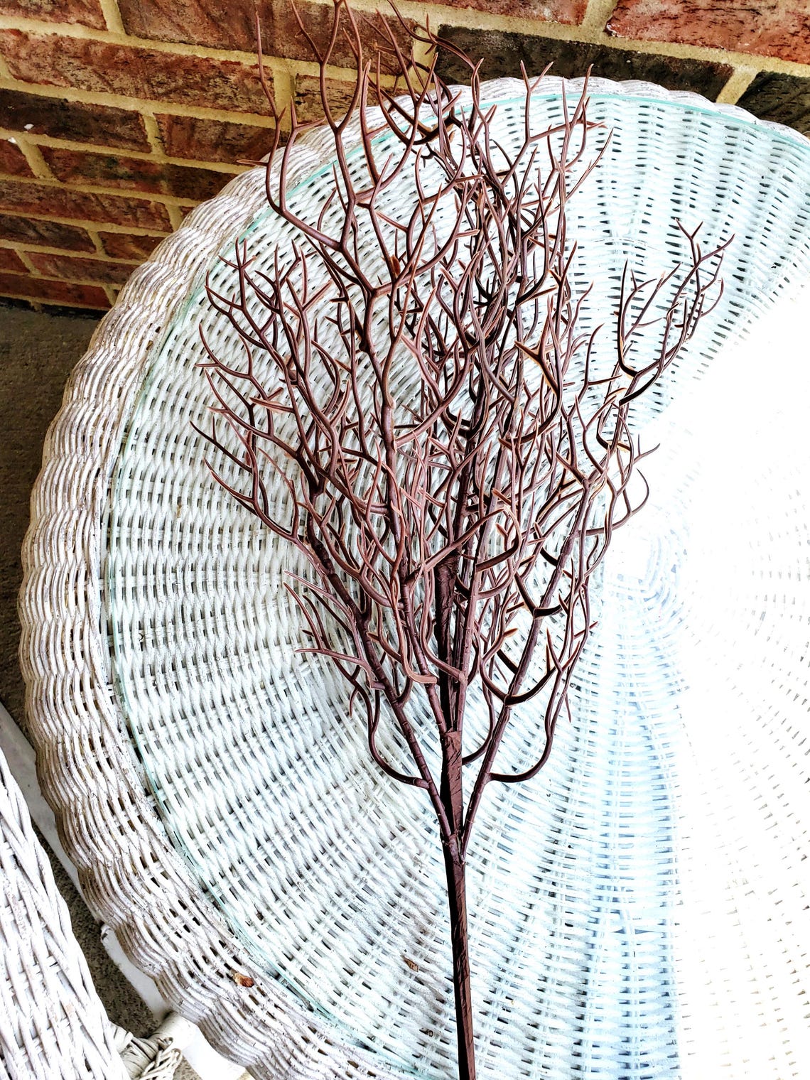 Brown Twig Bush for Silk Floral Arranging – Plastic Branches for Wreath ...
