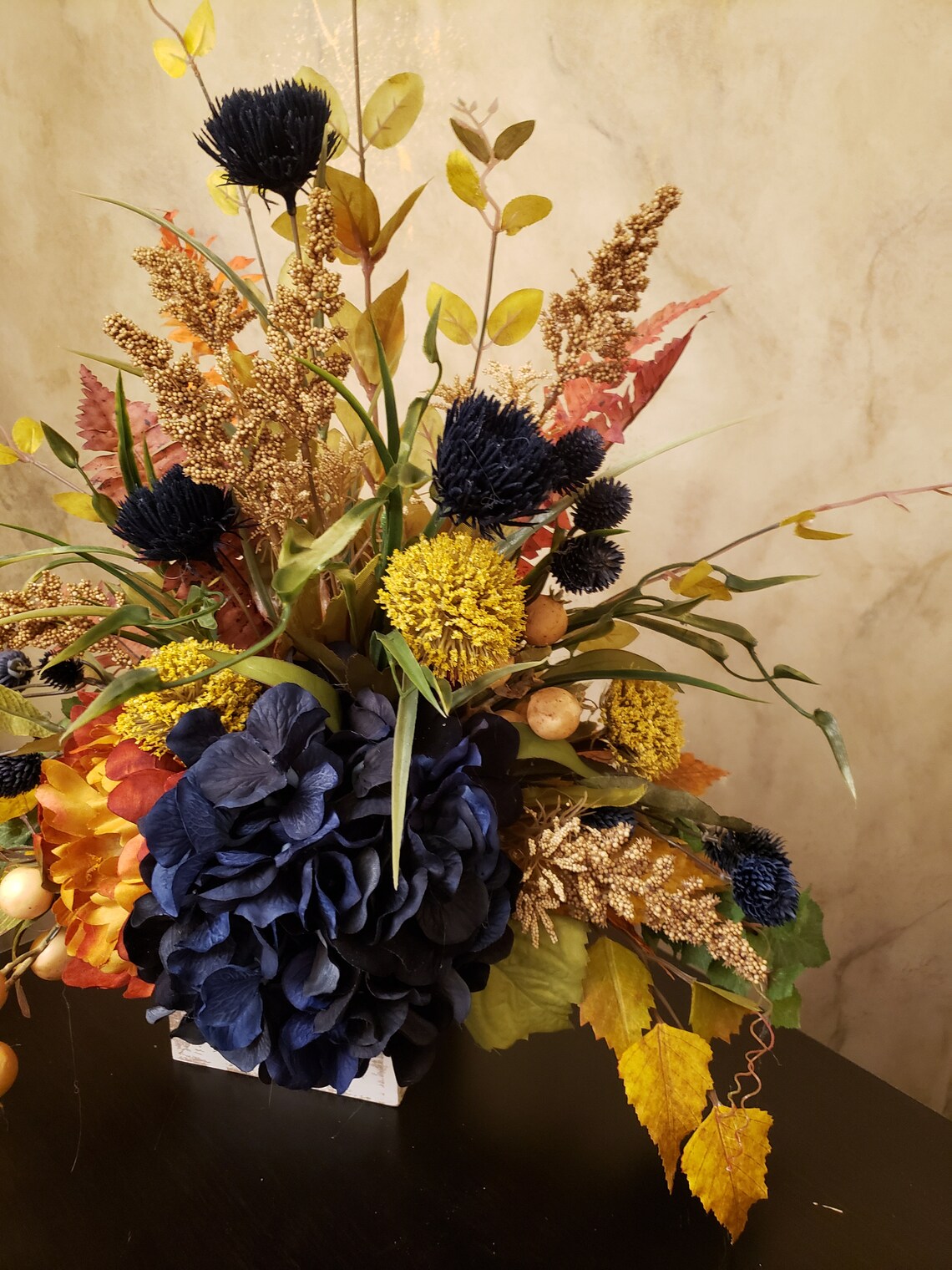 Fall Floral Arrangement Blue Floral Arrangement Orange - Etsy