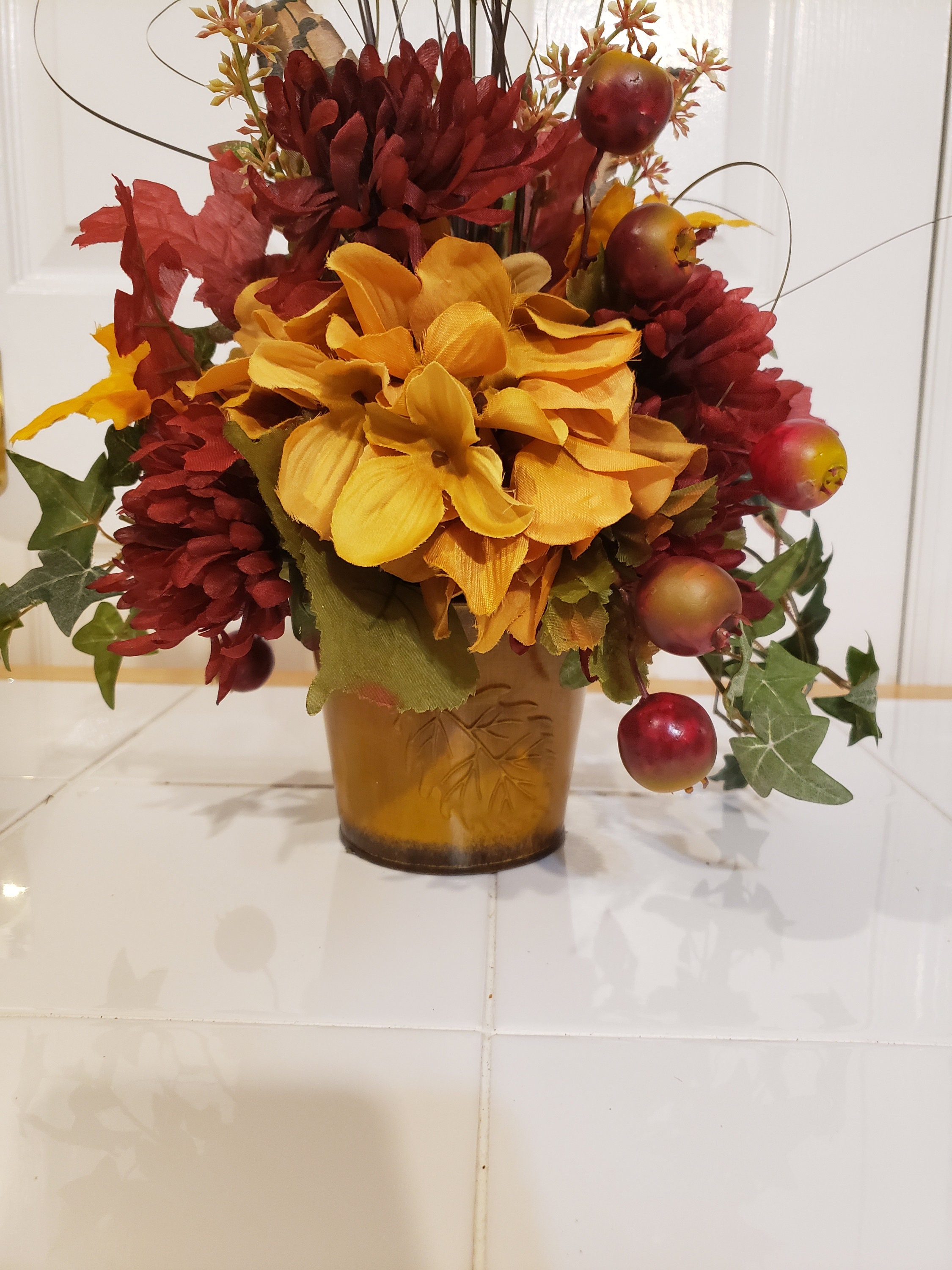 Cute fall arrangement fall floral rustic fall arrangement | Etsy