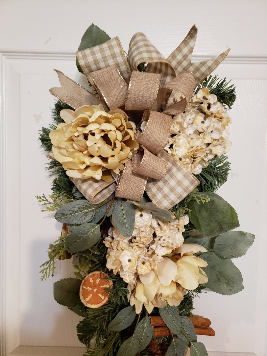 Fall Door Swag, Fall Wreath, Door Decor, Autumn Swag, Teardrop Swag ...