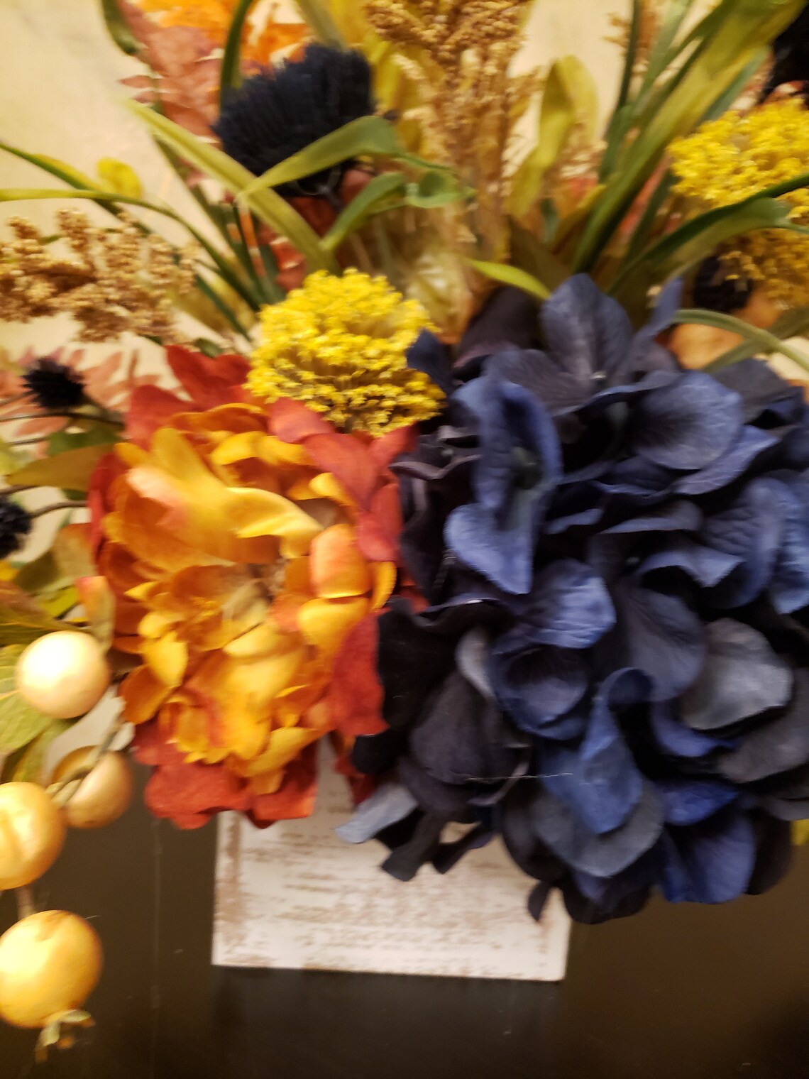 Fall Floral Arrangement Blue Floral Arrangement Orange - Etsy