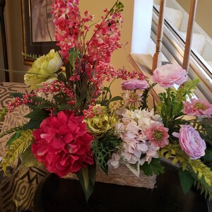 Lux Xtra Large Pink Silk Floral Arrangement, Year Round Flower ...