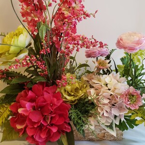 Lux Xtra Large Pink Silk Floral Arrangement, Year Round Flower ...