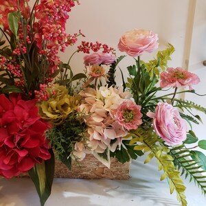 Lux Xtra Large Pink Silk Floral Arrangement, Year Round Flower ...