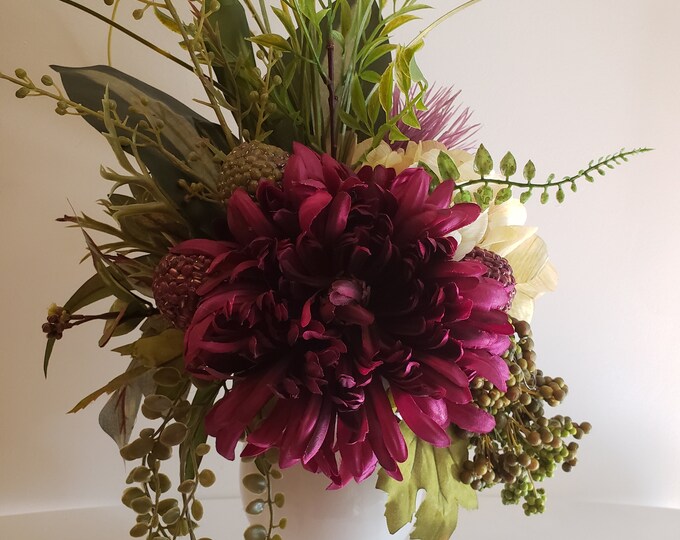 Purple Mum Silk Floral Arrangement: Country French Decor - Etsy