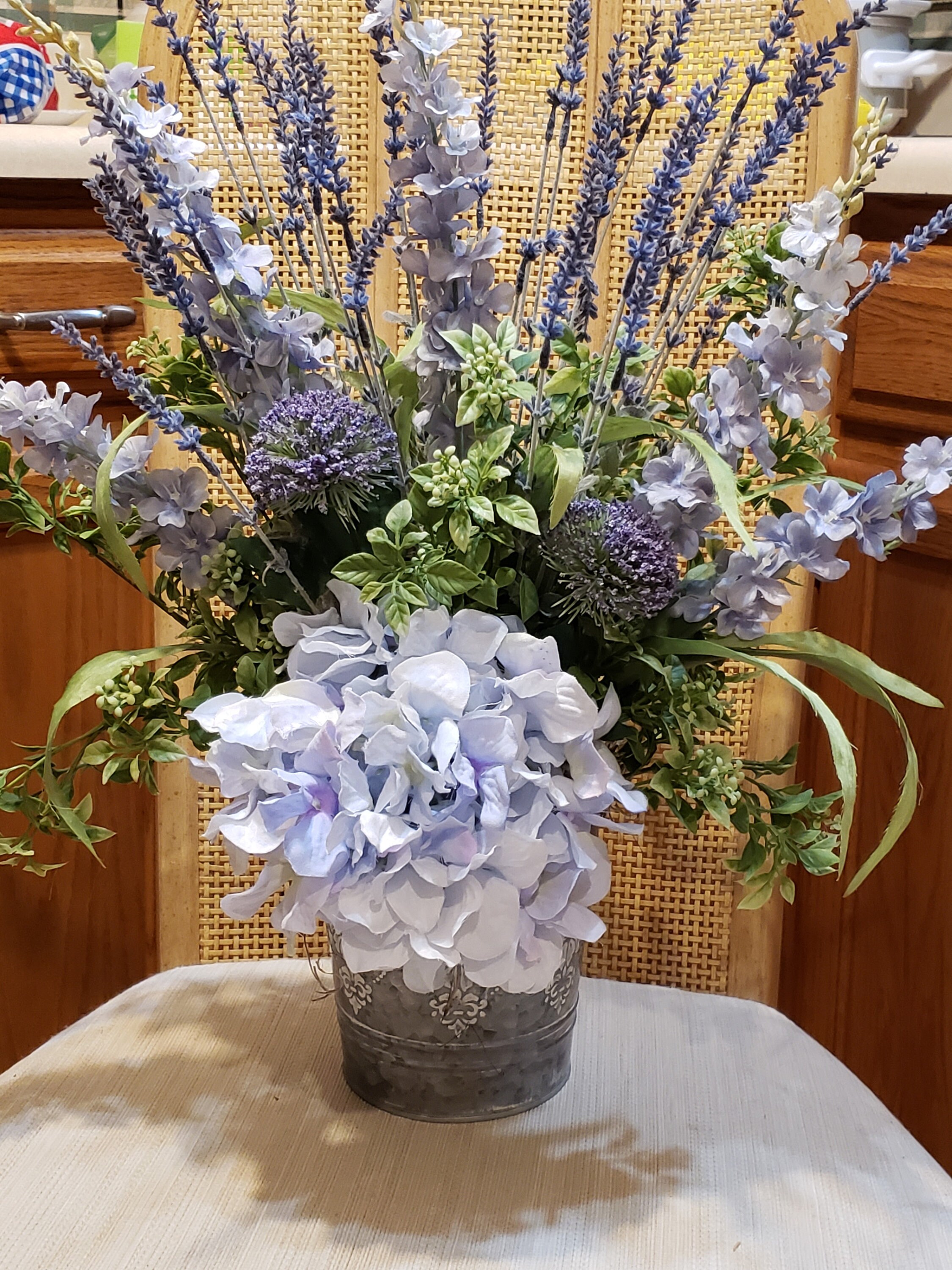 Spring Silk Floral Arrangement Farmhouse Arrangement Blue | Etsy