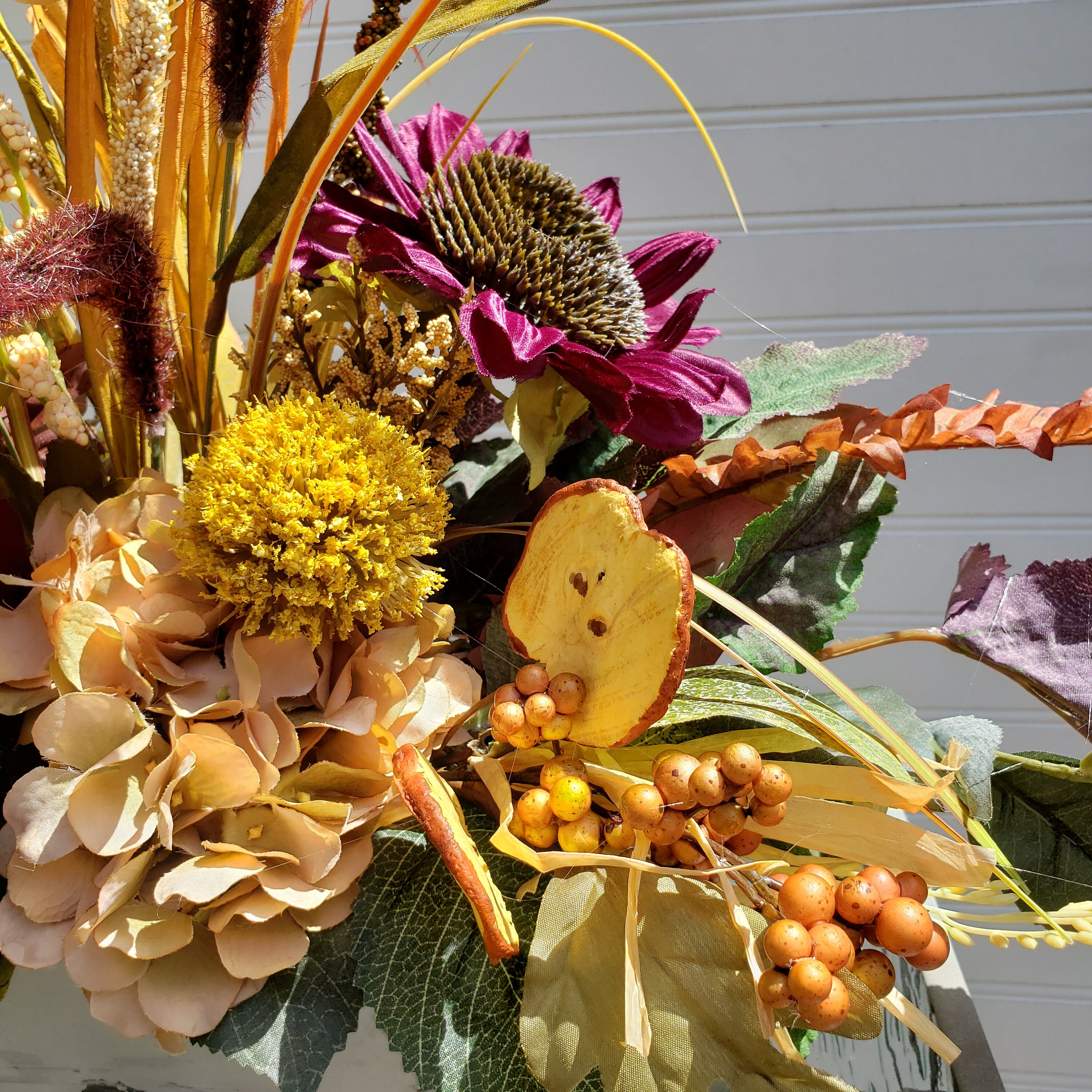 Fall Floral Arrangement Purple Flower Arrangement Table - Etsy