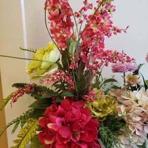 Lux Xtra Large Pink Silk Floral Arrangement, Year Round Flower ...