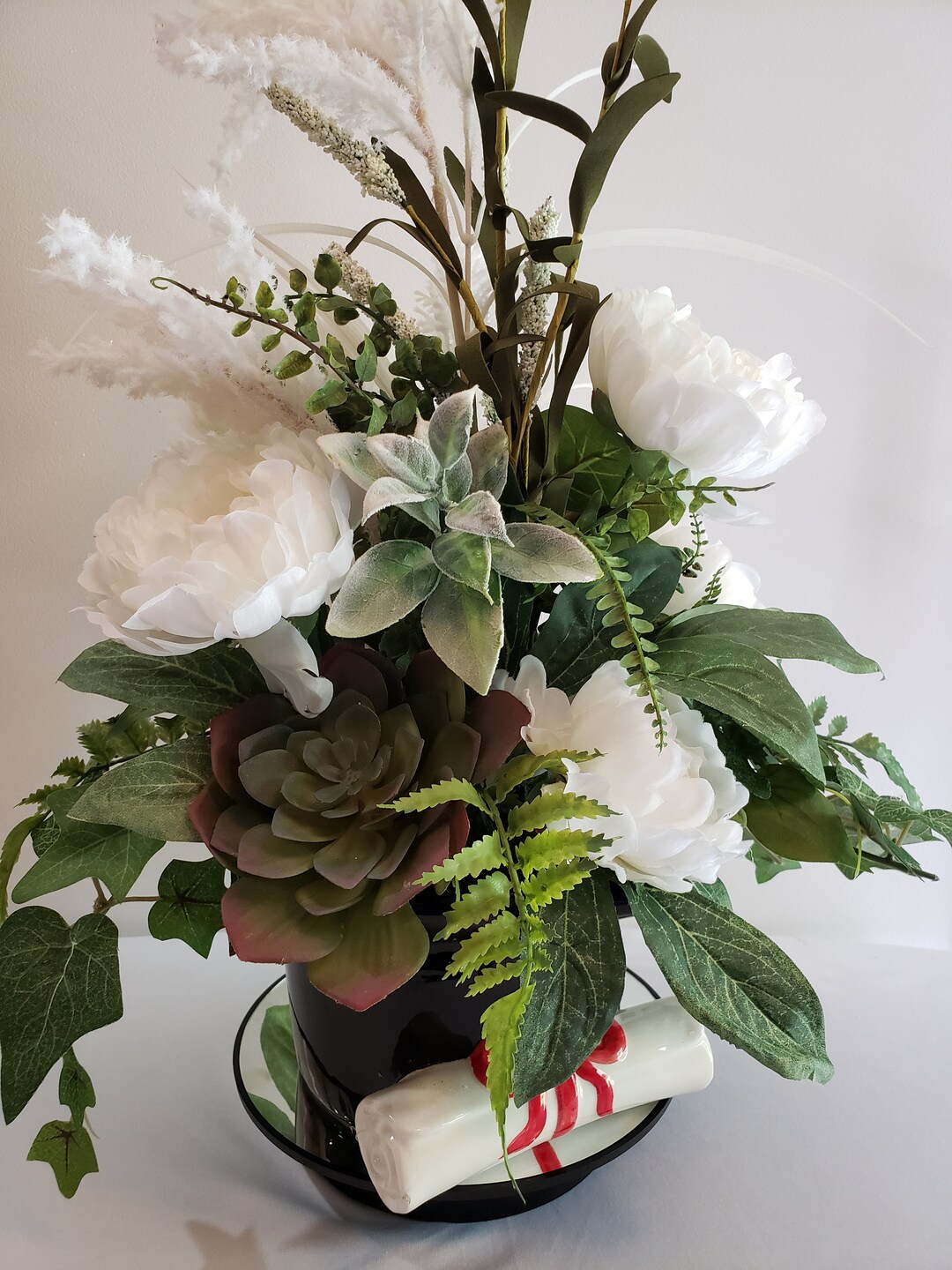 Silk Floral Graduation Arrangement, New Grad Floral Arrangement ...