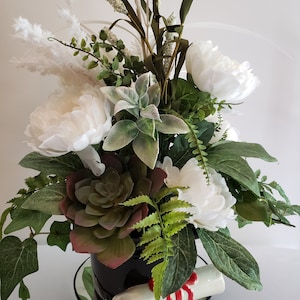 Silk Floral Graduation Arrangement, New Grad Floral Arrangement ...