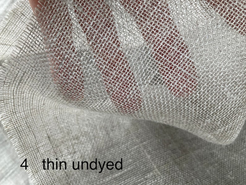 Rustic Natural Linen Scrim Fabric: Undyed Beige & Natural White Sheer ...