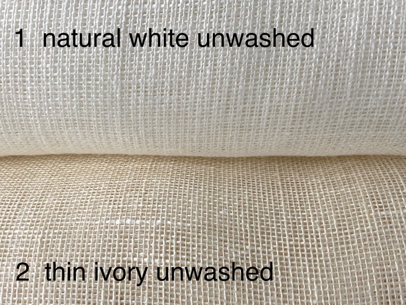 Rustic Natural Linen Scrim Fabric: Undyed Beige & Natural White Sheer ...