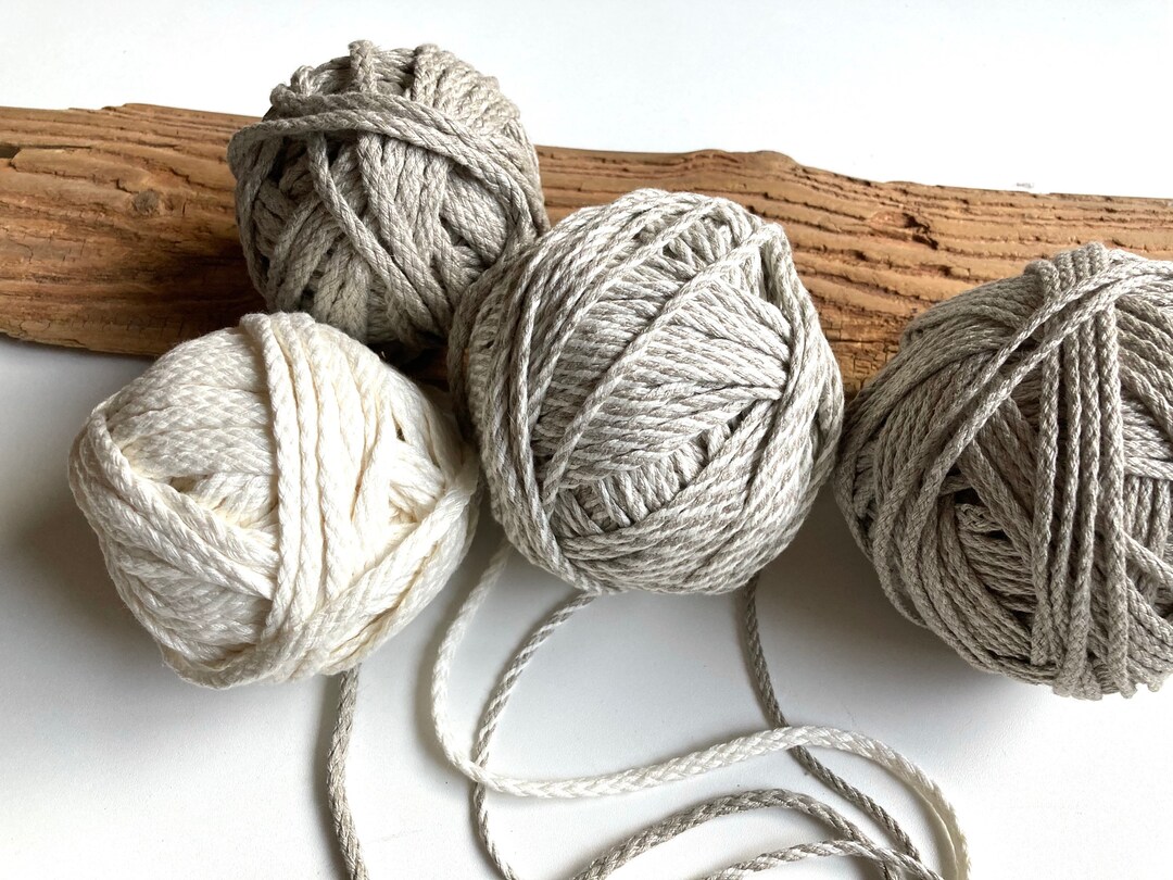 Pure Linen String, Undyed Beige Ivory Braided String, Pure European ...