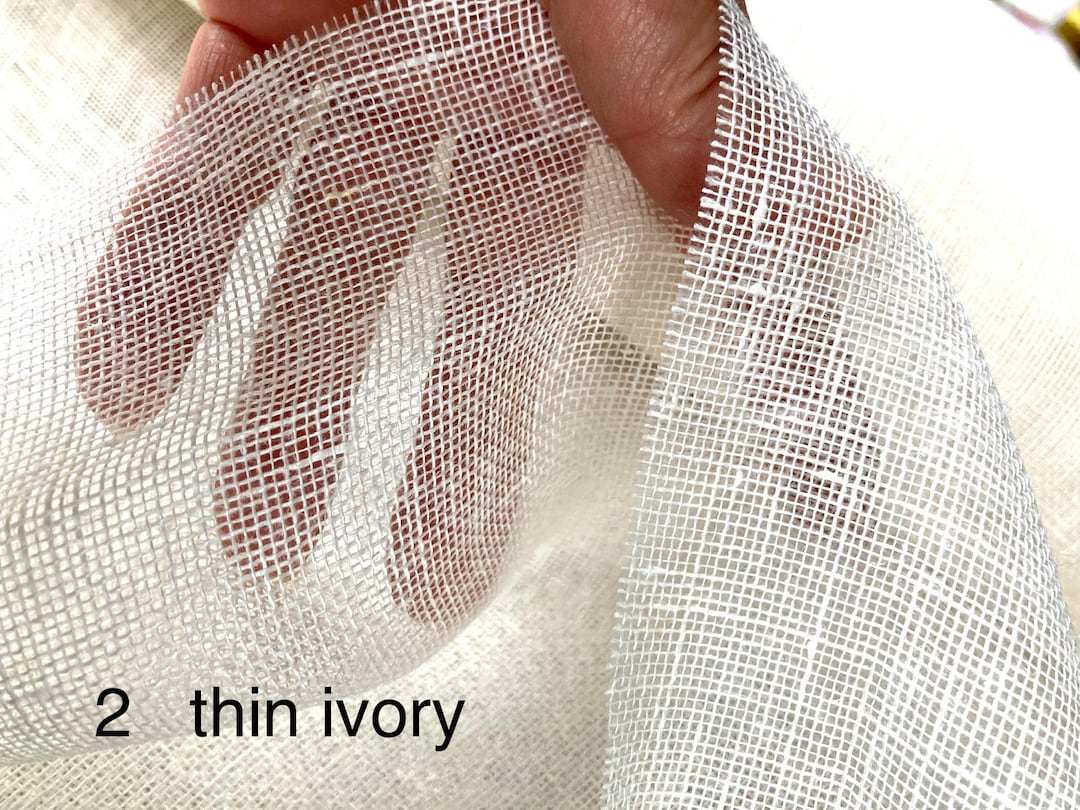 Sheer Rustic Linen Gauze Fabric, Natural White Pure Flax by Half Meter ...