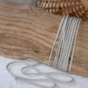 Pure Linen String, Undyed Beige Ivory Braided String, Pure European ...