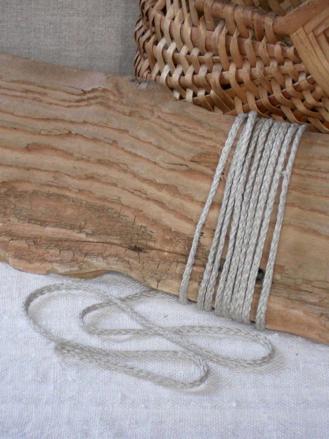 Pure Linen String Undyed Beige Ivory Braided Linen String | Etsy