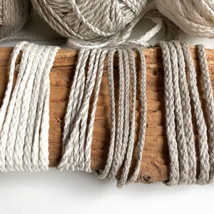 Pure Linen String, Undyed Beige Ivory Braided String, Pure European ...