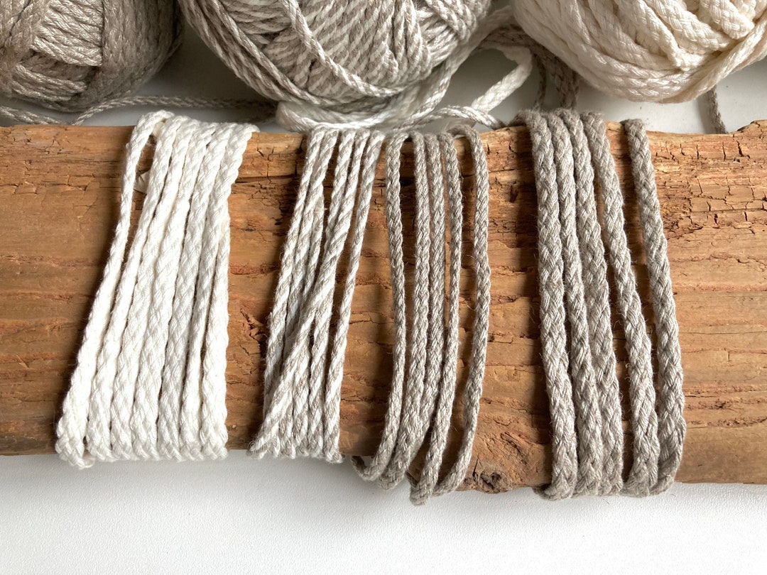 Natural Linen String, Undyed Beige Ivory Braided Linen String, Pure ...