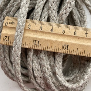 Braided Natural Linen String 5 Yards: Undyed Beige, Ivory, Black Pure ...