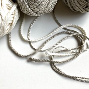 Pure Linen String, Undyed Beige Ivory Braided String, Pure European ...