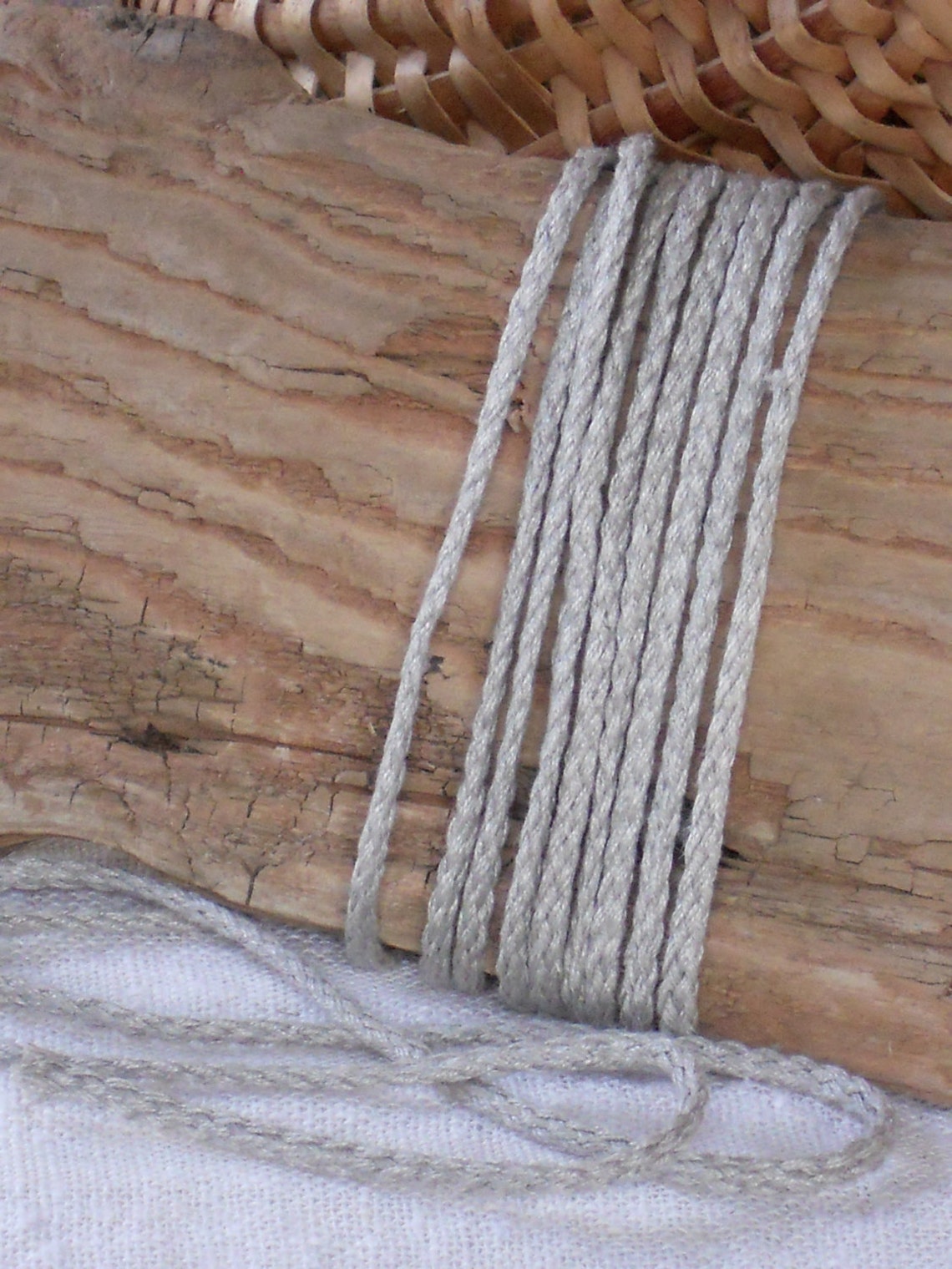 Pure Linen String Undyed Beige Ivory Braided Linen String | Etsy