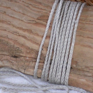 Pure Linen String, Undyed Beige Ivory Braided String, Pure European ...