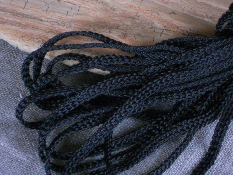 Black Braided Cord Silky Look Braided Rope 5 Yards for DIY - Etsy