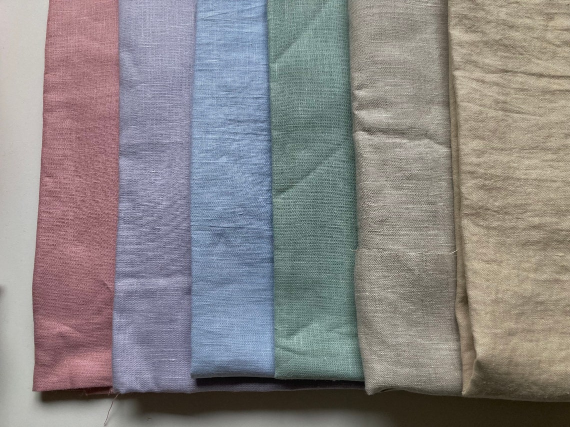 Pastel Color Linen Fabric 6 Pcs Pure Linen in Solid Soft - Etsy