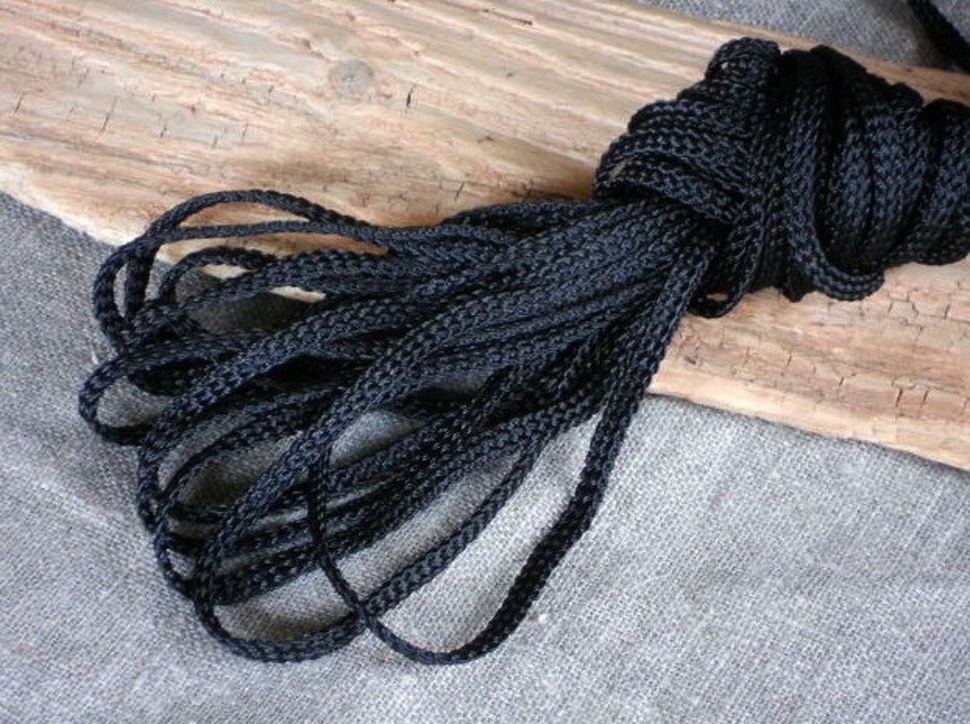 Black Braided Cord, Silky Look Braided Rope 5 Yards for DIY Craft ...