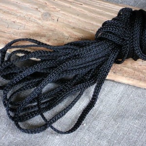 Black Braided Cord, Silky Look Braided Rope 5 Yards for DIY Craft ...