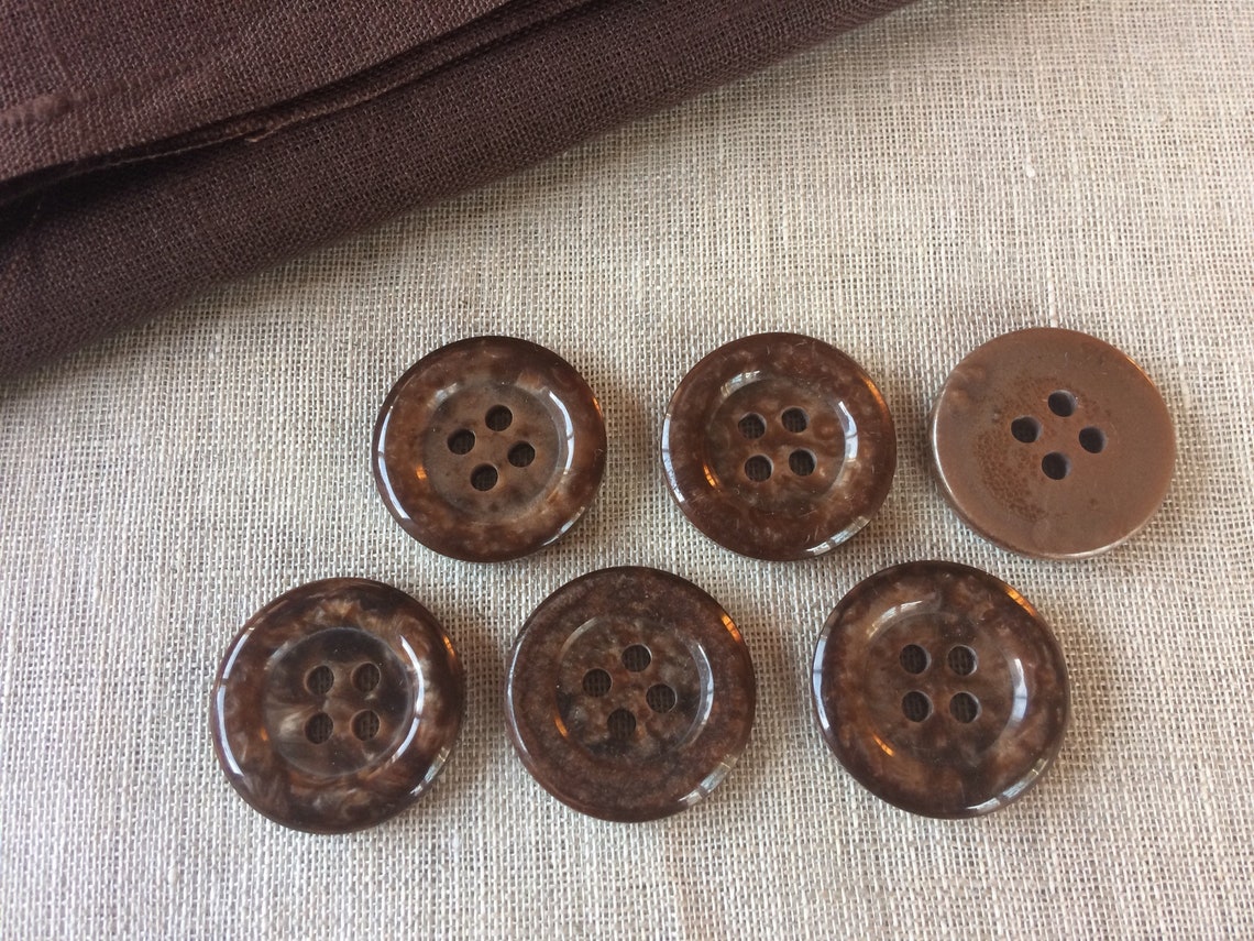 Vintage jacket buttons one inch gray black vintage unused | Etsy