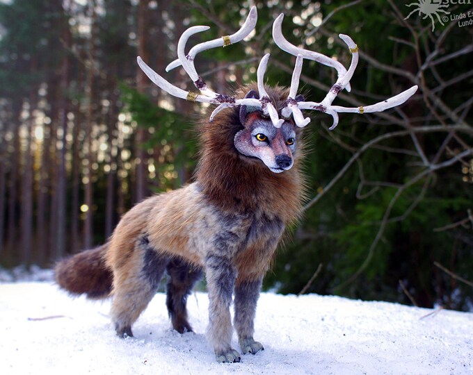 The Spirit Wolf Fantasy Art Doll Soft Sculpture Semi-posable Canine - Etsy