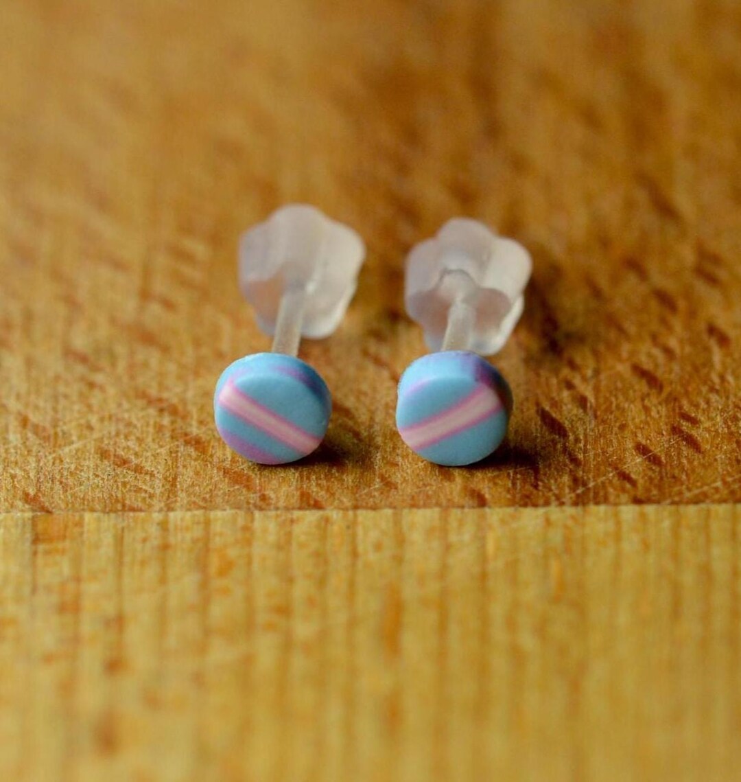 Tiny Transgender 3mm Studs - Polymer Clay Jewellery - Etsy