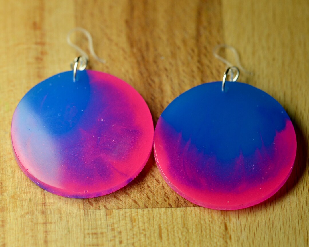 Neon Resin Drop Earrings - Etsy