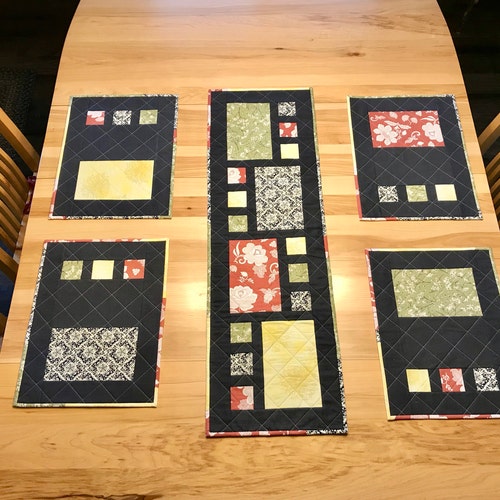 Country Charm Quilted Table Runner Pattern the Pattern Basket | Etsy