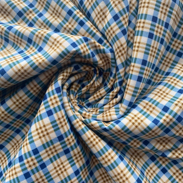 Blue Yellow Fabric - Etsy
