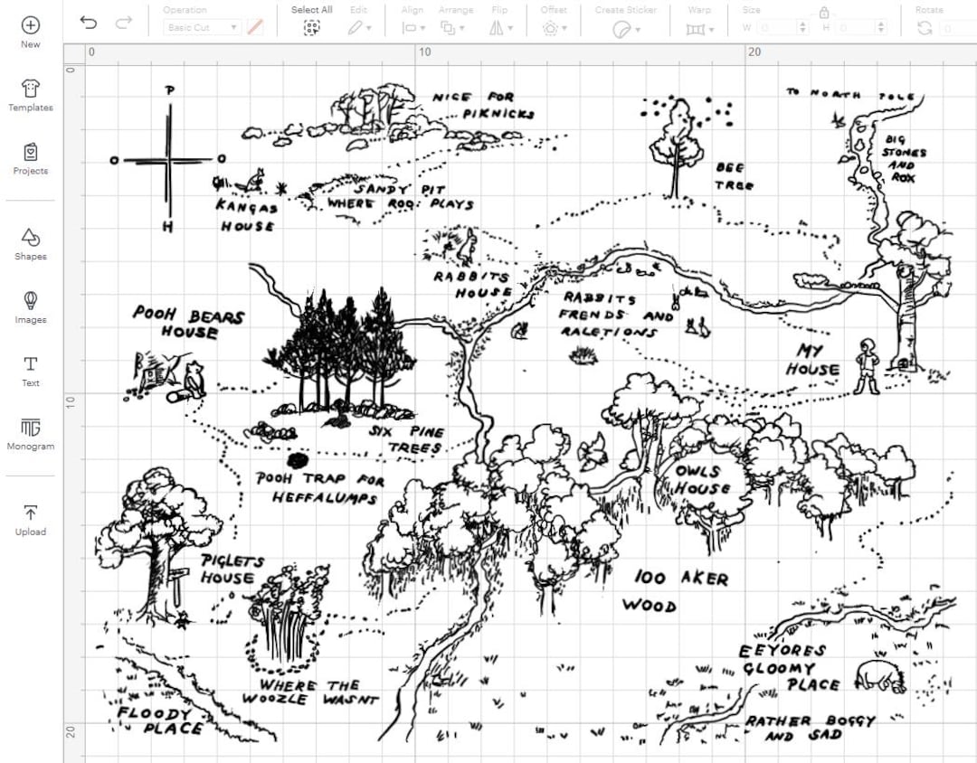 100 AKER WOOD Map Svg/png - Etsy