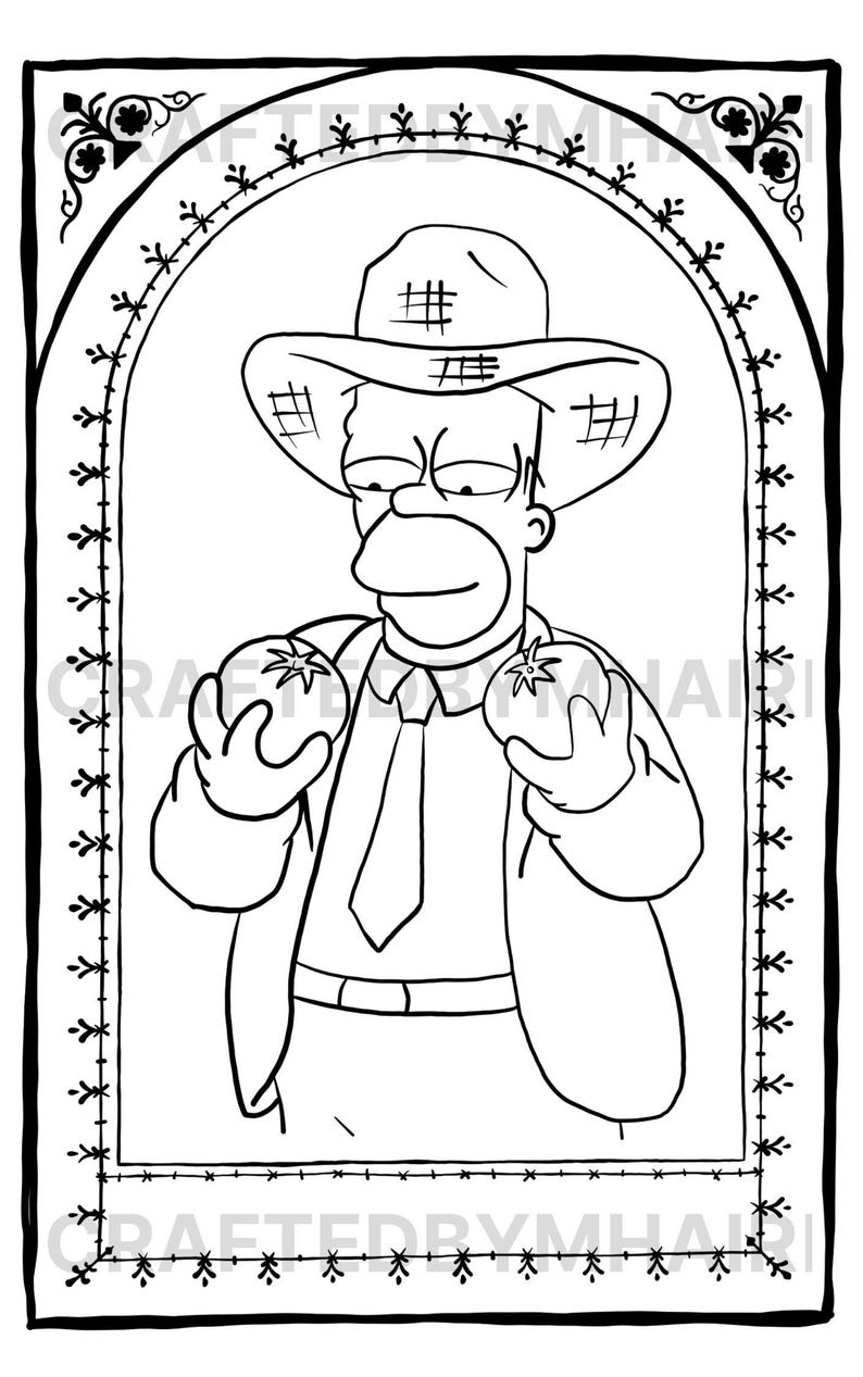 Retro Homer Simpson Tomacco PNG/SVG Digital File Cowboy-inspired ...