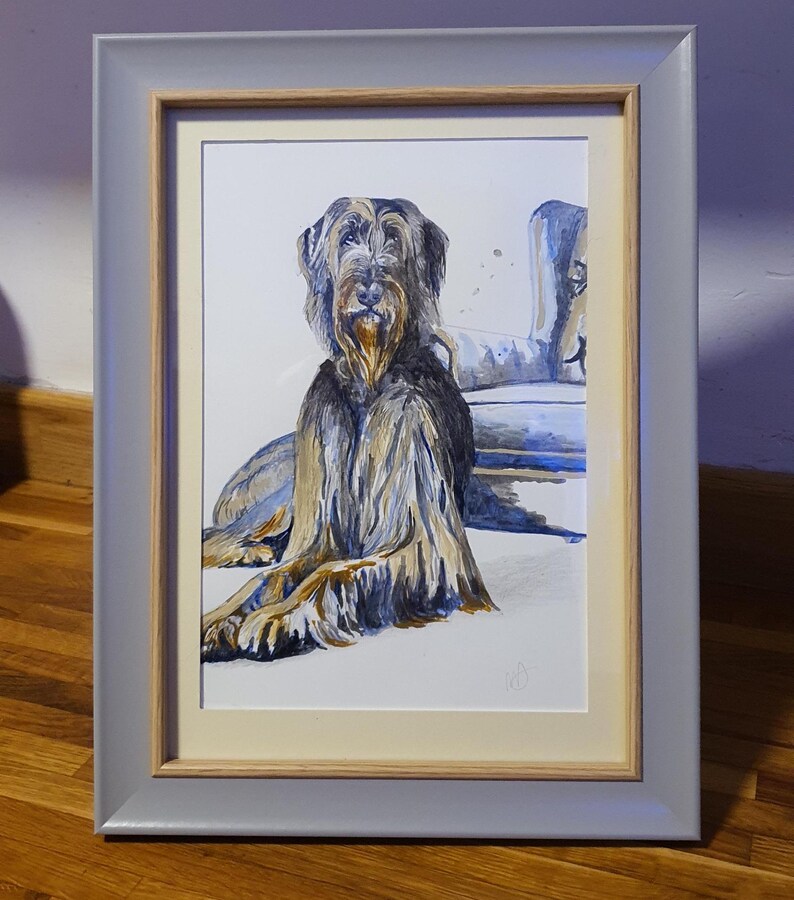 Hand Painted Irish Wolfhound Portrait - Etsy