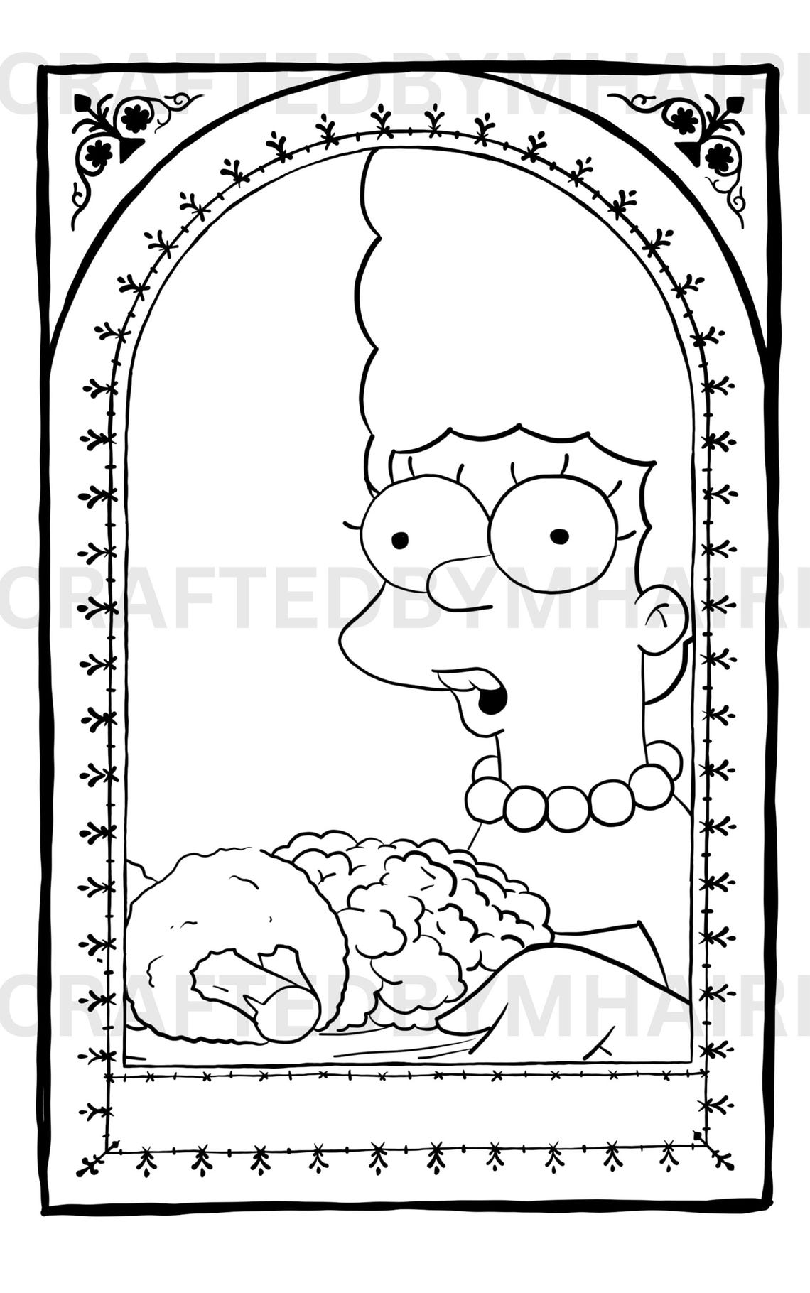 Vintage Marge Simpson Vegetable Digital Art Cartoon-inspired PNG/SVG ...
