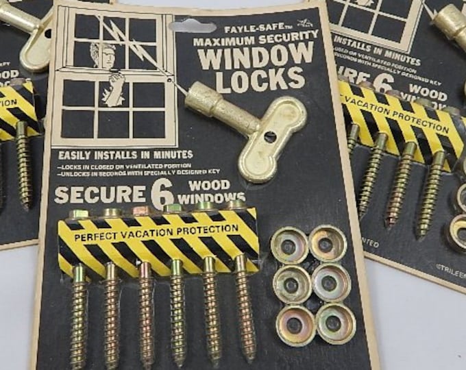 Fayle Safe Maximum Security Window Locks. 3 Packs New Old Stock Wood ...