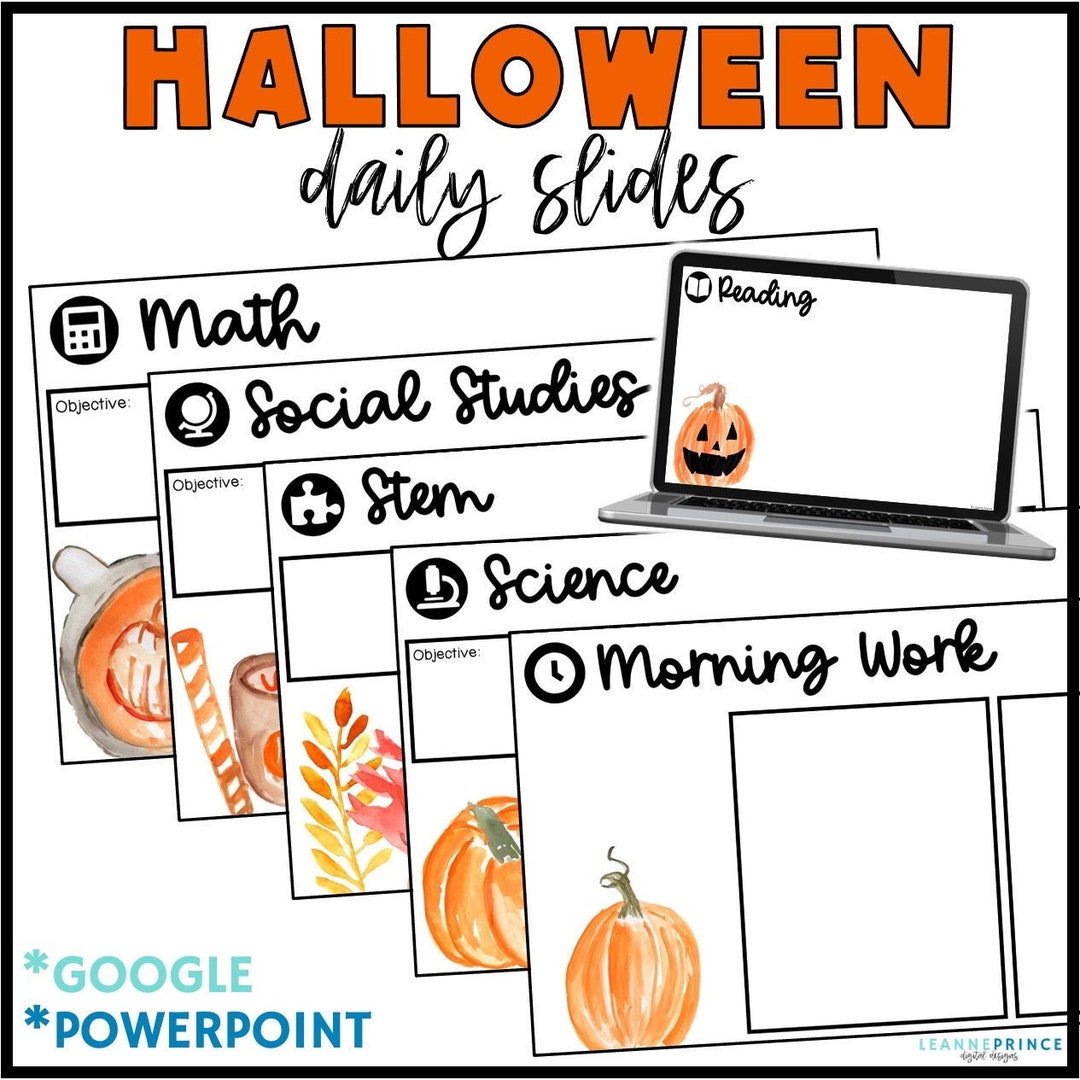 HALLOWEEN Google Slides and Powerpoint Templates, Digital Classroom ...