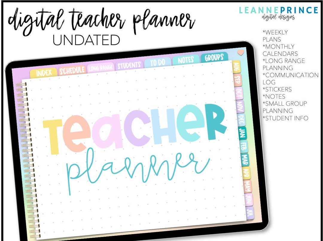 Digital Teacher Planner UNDATED PASTEL LANDSCAPE - Etsy