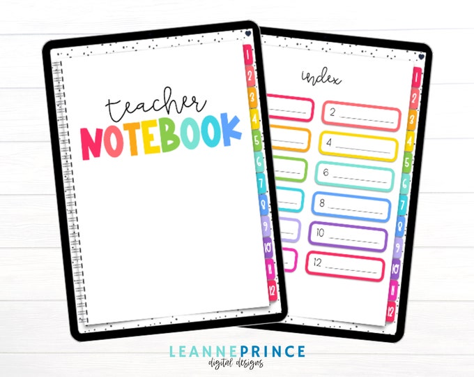 Goodnotes Digital Teacher Notebook RAINBOW - Etsy