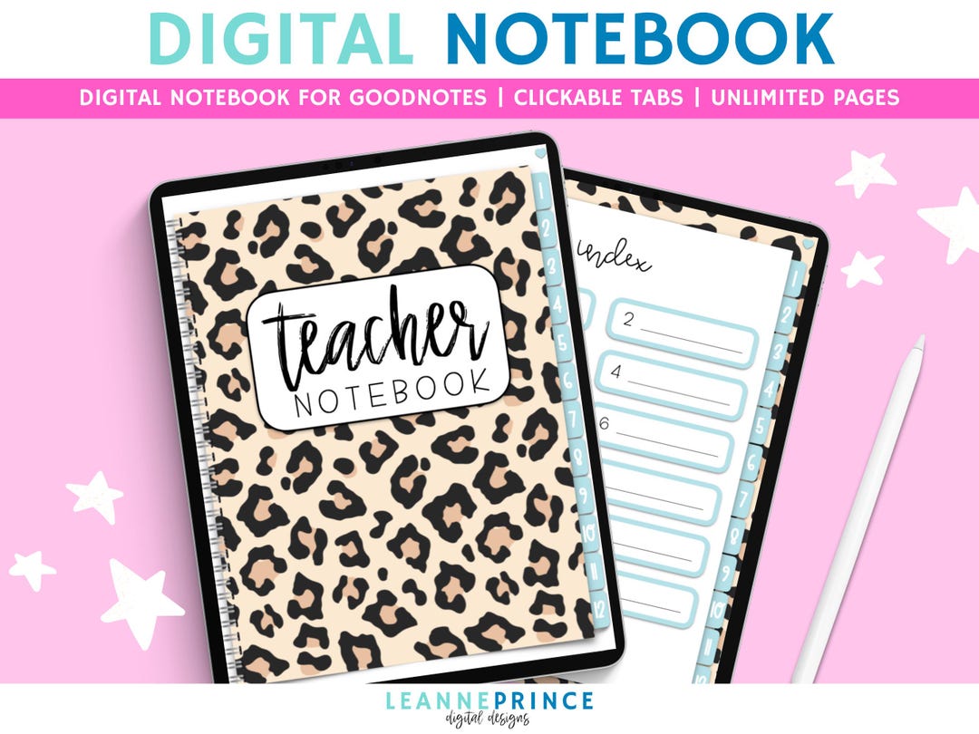 Goodnotes Digital Teacher Notebook LEOPARD iPad Notebook - Etsy