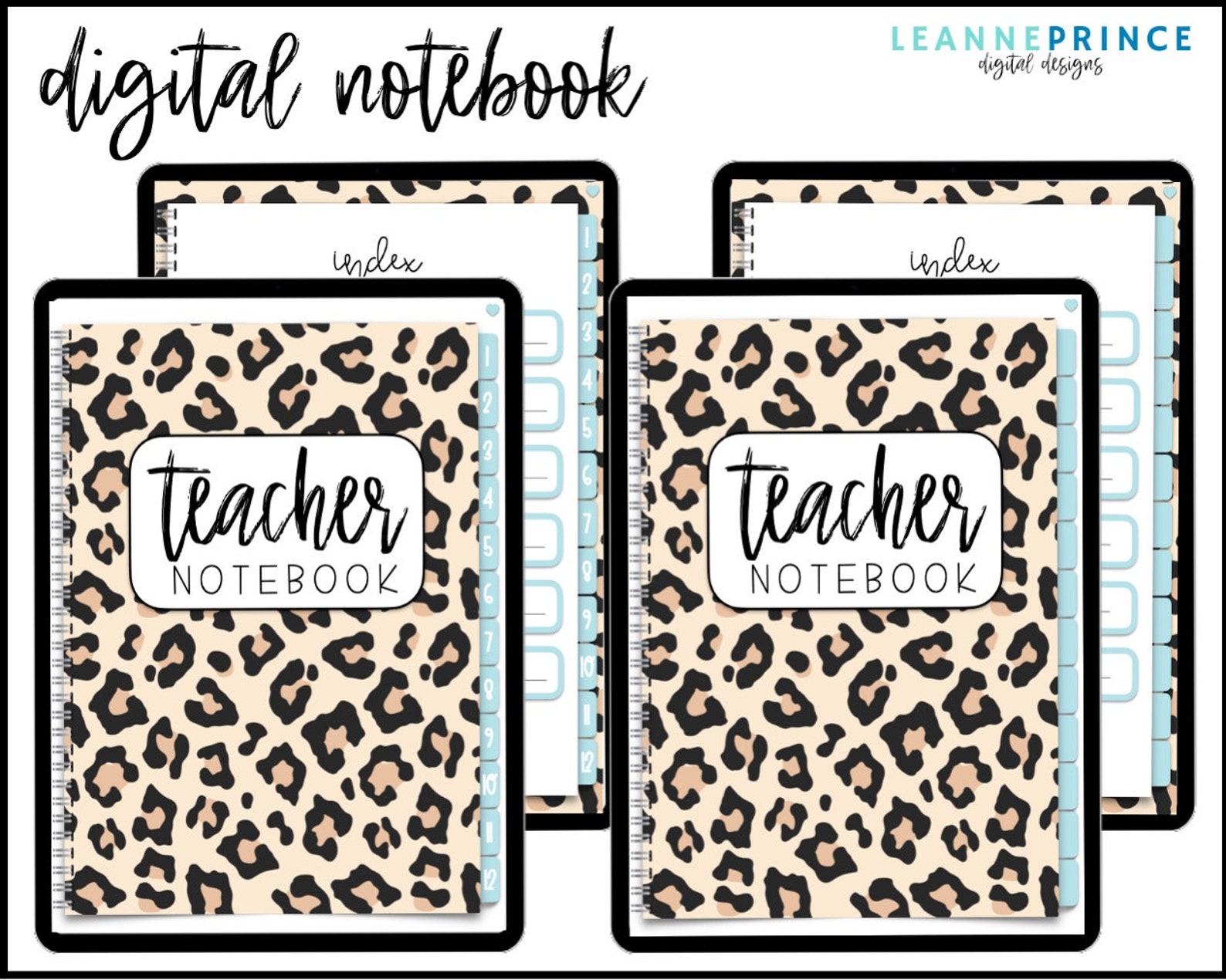Goodnotes Digital Teacher Notebook LEOPARD iPad Notebook - Etsy