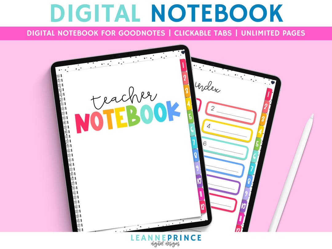 Goodnotes Digital Teacher Notebook RAINBOW iPad Notebook - Etsy